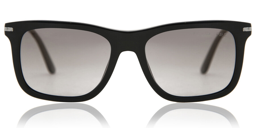 Prada PR 18WS Polarized 1AB09G Square Shiny Black Sunglasses | Vision ...