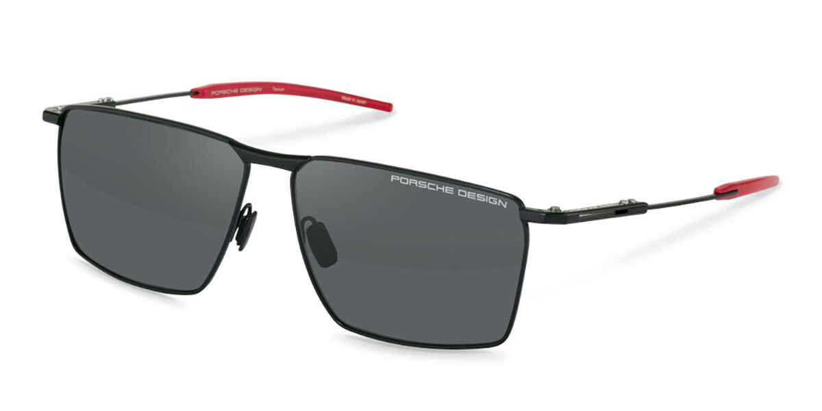 Porsche Design P8987 Polarized A416 Rectangle Black/Red Sunglasses ...