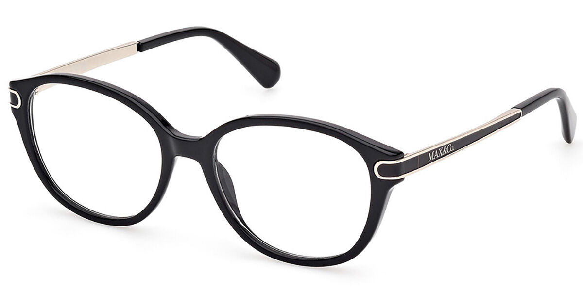Max & Co. MO5171 001 Oval Shiny Black Eyeglasses | Vision Direct Australia