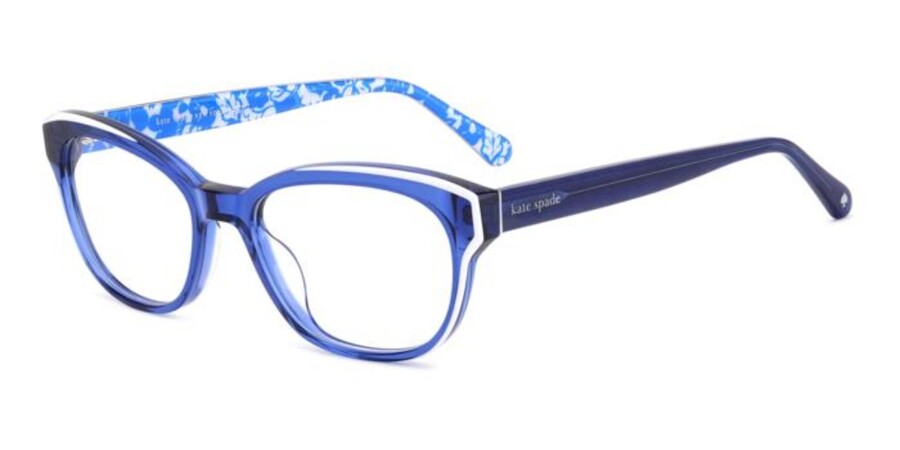Kate Spade Zelda 0JU Oval Transparent Blue White Laminate Eyeglasses ...