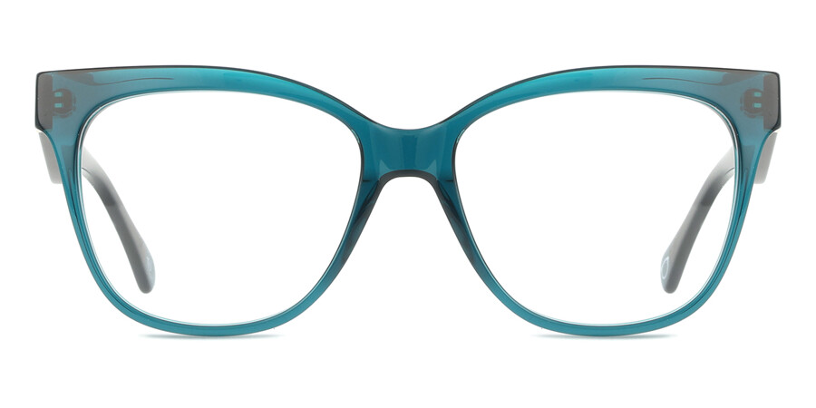 LMNT Jav DF-347 006 Cat Eye Transparent Dark Green Eyeglasses | Vision ...