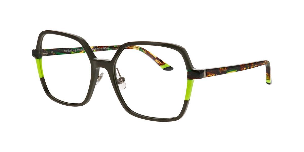 Prodesign Glow 3 9522 Square Black/Green Eyeglasses | Vision Direct ...