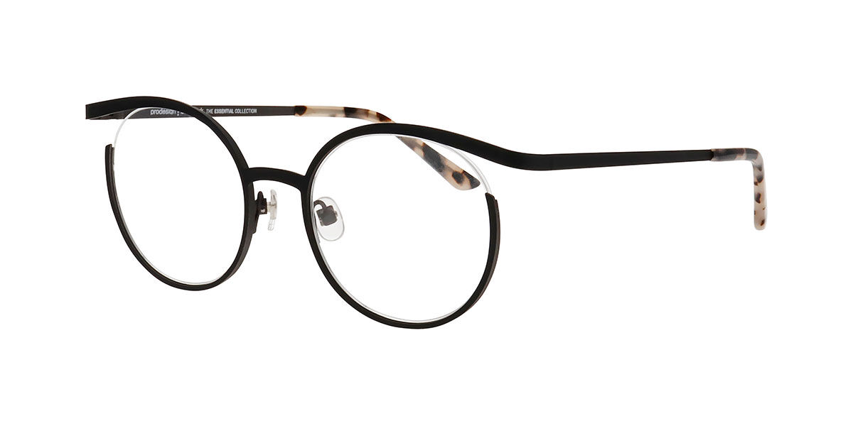 Prodesign Flow 1 6031 Oval Matte Dark Black Eyeglasses | Vision Direct ...